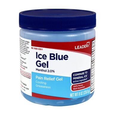 Leader Ice Blue Gel Cooling Pain Relief Gel, 8 Oz