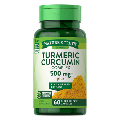 Natures Truth Turmeric Curcumin Complex 500mg Black Pepper Extract ...