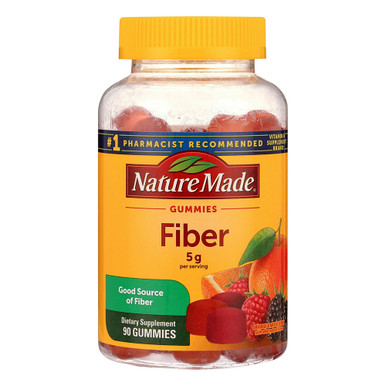 Nature Made Fiber Gummies, Orange and Mixed Berry Flavor, 90 Ea