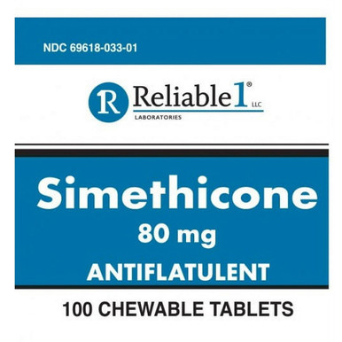 Reliable1 Labs Simethicone Chewable 80 Mg Antiflatulent Tablets, 100 Ea