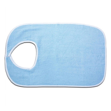 Essential Medical Terry Cloth Bib and Clothing Protector, Blue Color, 1 Ea