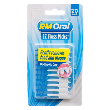 Rm Oral Ez Floss Picks On The Go Case Removes Food and Plaque, Blue ...