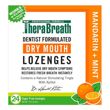 Thera Breath Dry Mouth Sugar Free Lozenges, Mandarin Mint Flavor, 24 Ea