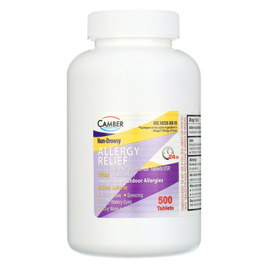 Camber Non Drowsy 180 Mg Antihistamine Tablets for 24 Hour Allergy ...
