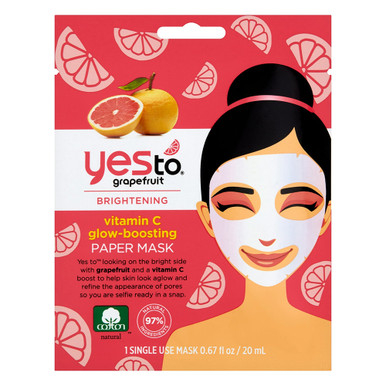 Yes To Grapefruit Single Use Paper Face Mask, 0.67 Oz
