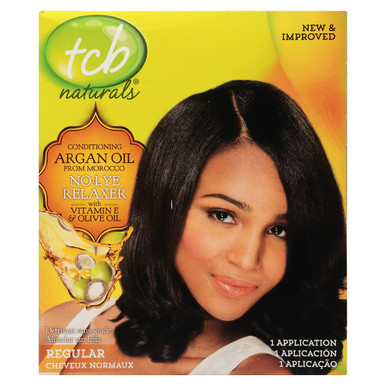 TCB Naturals Regular Conditioning Argan Oil No Lye Hair Relaxer Box, 1 Ea