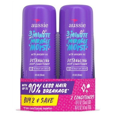 Aussie 3 Minute Miracle Moist Deep Hair Conditioner for Hydration ...