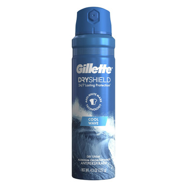 Gillette Mens Antiperspirant Dry Spray Cool Wave for Lasting Protection ...