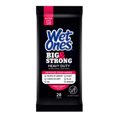 Wet Ones Big and Strong Heavy Duty Antibacterial Hand Wipes Fresh Scent ...