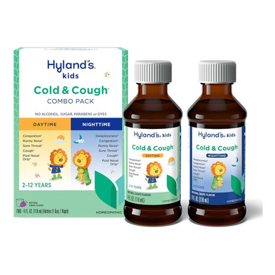 Hylands Kids Day and Night Grape Syrup for Cold and Cough Relief 4Oz ...