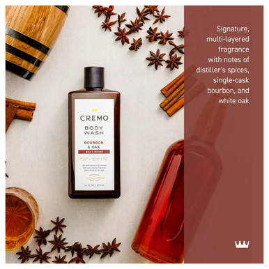 Cremo Moisturizes Skin Bold Scent Body Wash Bourbon and Oak 16Oz (473ml) - myotcstore.com