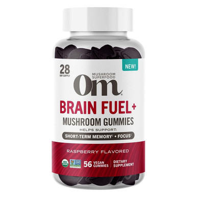 Om Mushrooms Brain Fuel Plus Support Focus Gummies Rasperry Flavoured ...