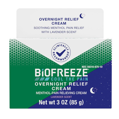 Biofreeze Overnight Muscle Pain Relief Menthol Relieving Cream Jar 3Oz ...