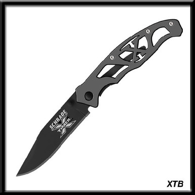 SCHRADE X-TIMER 4" ALL BLACK FRAMELOCK KNIFE - Mid West Glove & Supply ...