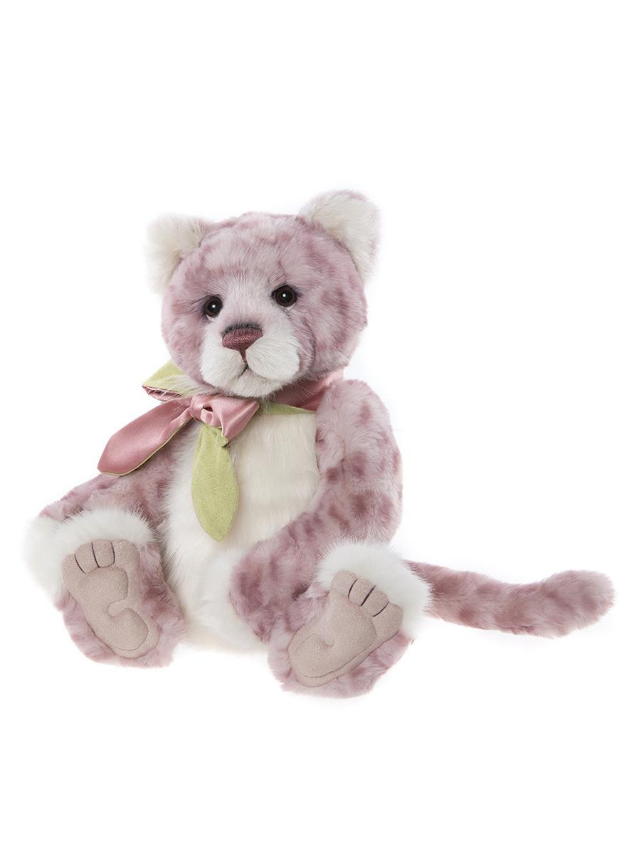 Fiddle Faddle Plumo Leopard | Pink White Spotted Soft Teddy with Bow ...