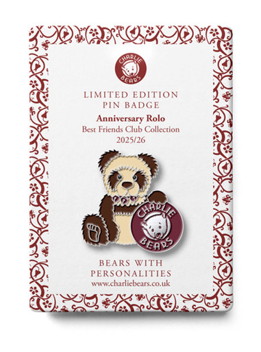 Limited Edition Pin Badge Anniversary Rolo | Charlie Bears, UK