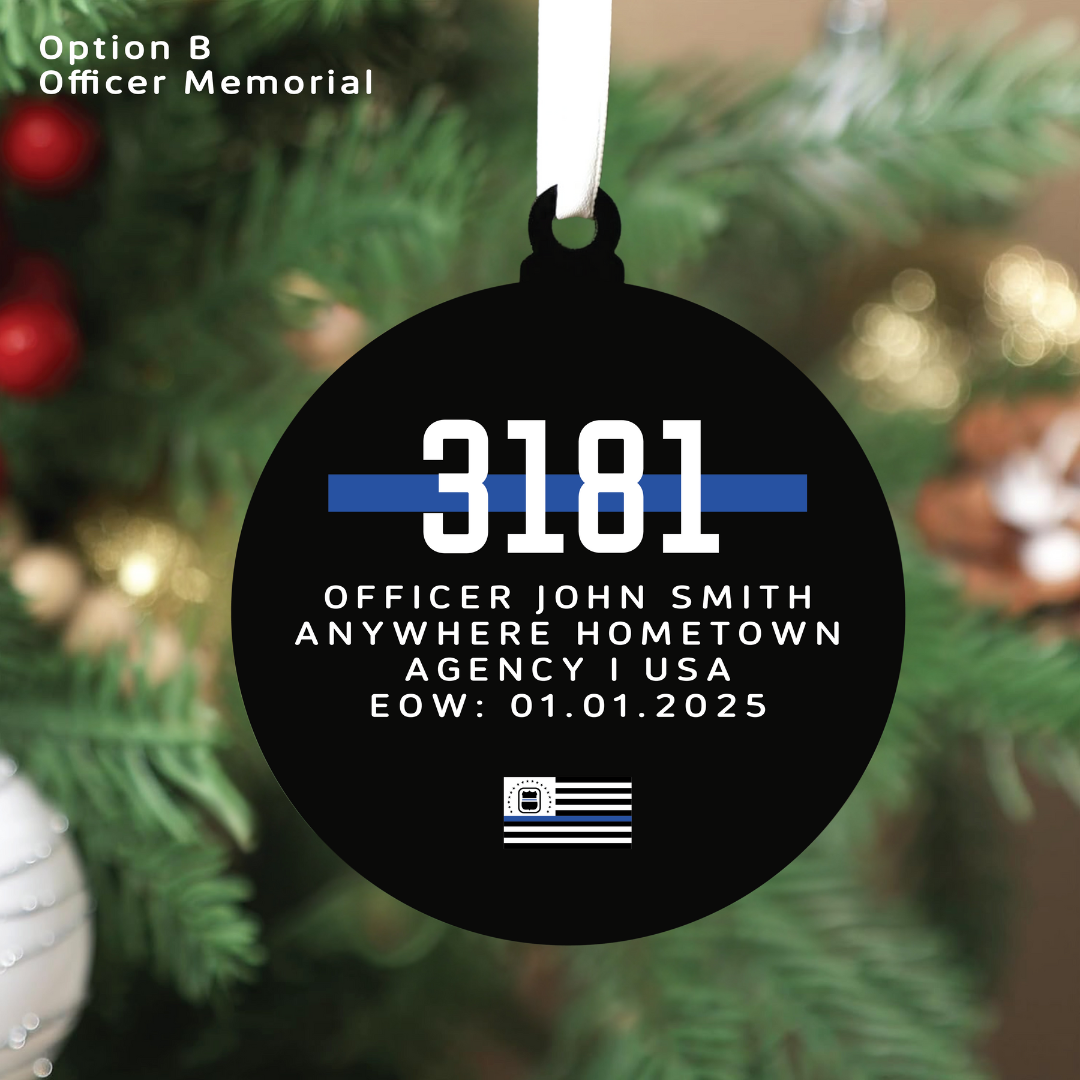 Personalized Blue Line Memorial Ornament - ODMP Store