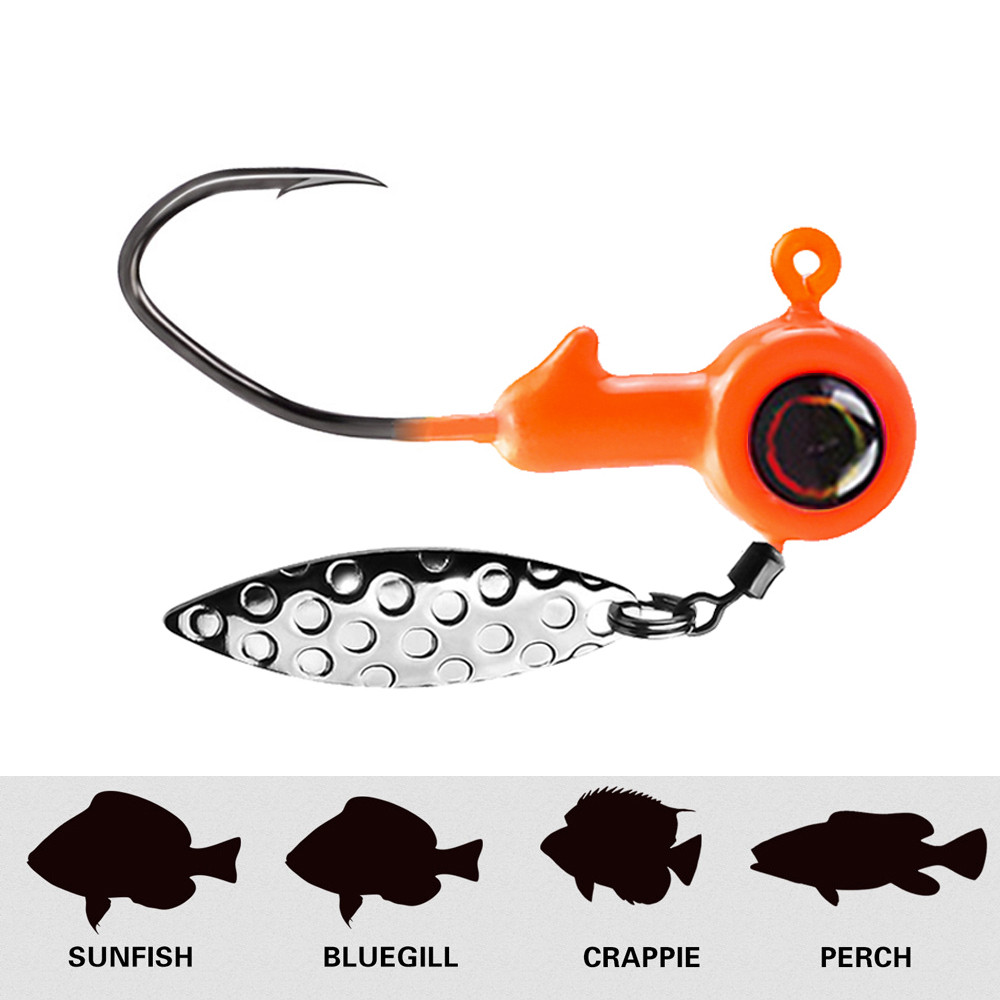 Fish-Field Crappie Party Jig Heads with Spinner