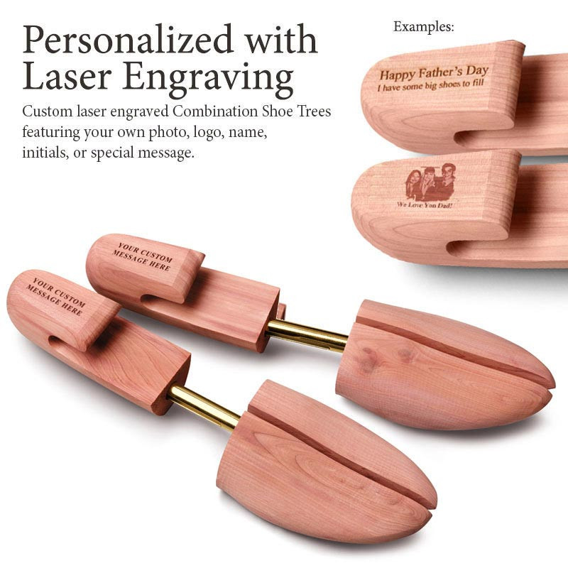 Personalized Men's Combination Cedar Shoe Tree - Woodlore Cedar