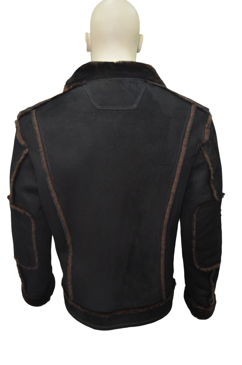 Men's Genuine Shearling Sheepskin Vintage Stylish Winter Jacket - Brown