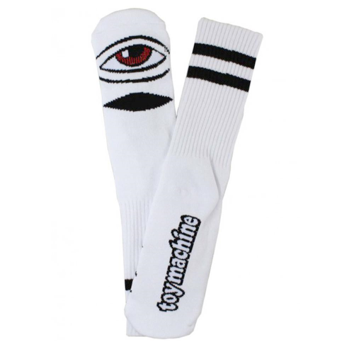 Toy Machine Sect Eye III - White - Men's Socks (1 Pair) - ActionVillage