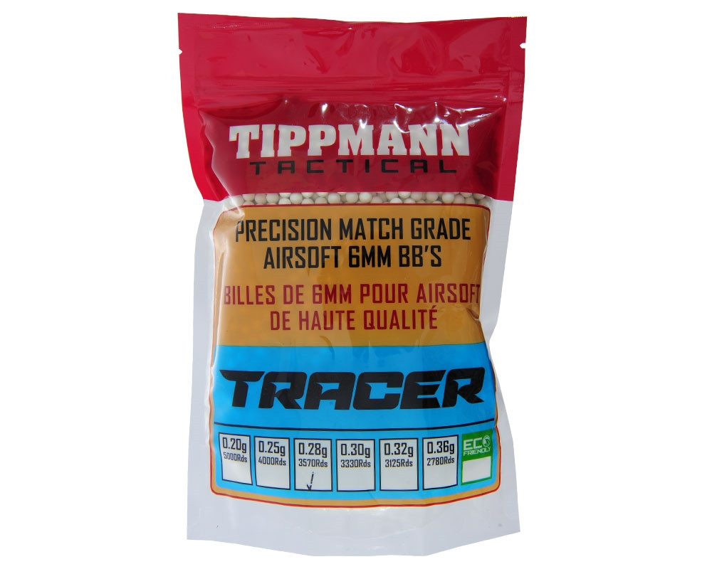 Tippmann Tactical Tracer Airsoft BB's - .28g - 3,570 Rounds - Light ...