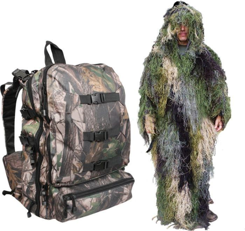 Bushrag Ghillie Pack & 4-in-1 Suit - Woodland - ActionVillage