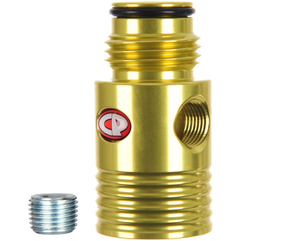 Custom Products Inline Regulator Gauge Port Adapter - Yellow