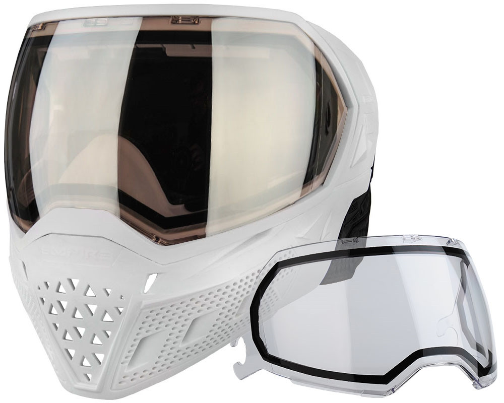 Empire EVS Mask - White/White with HD Black Chrome Lens