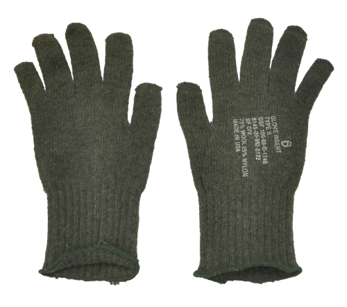 Wool/Nylon Glove Inserts - Olive - ActionVillage