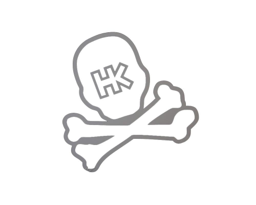 HK Army Giant 15 Inch Skull Car Sticker - Grey - ActionVillage