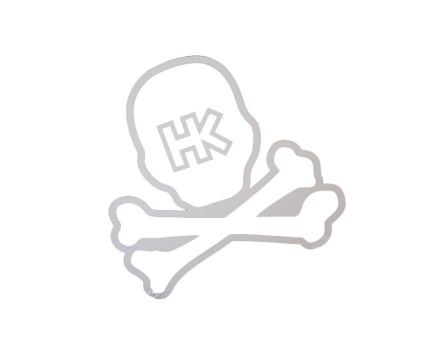 HK Army Giant 15 Inch Skull Car Sticker - White - ActionVillage