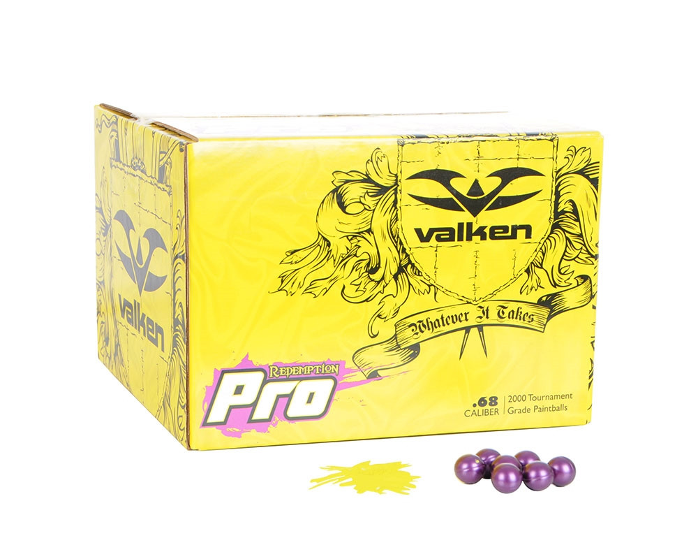 Valken .68 Caliber Paintballs - Redemption Pro - Neon Yellow Fill ...