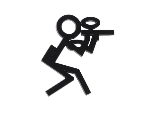 3" Paintball Stick Figure Car Emblem - Black - ActionVillage