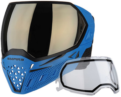 Empire EVS Mask - Blue/Black with Black Chrome Mirror Lens