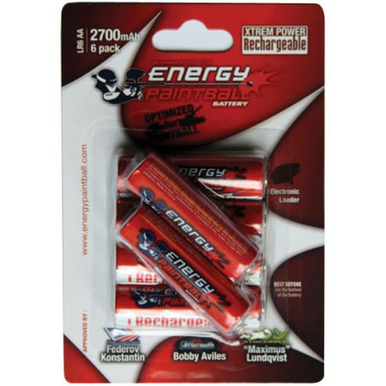 Energy Paintball AA 2700mAh Rechargeable Battery - 6 Pack - ActionVillage
