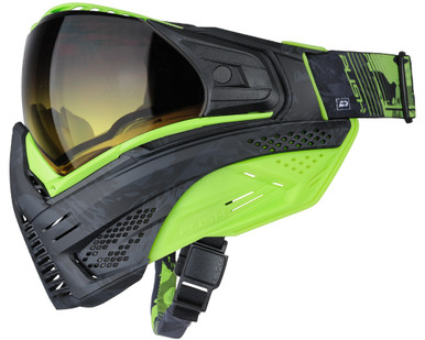 Push Unite XL Paintball Mask - Black/Lime Camo w/ Gradient Yellow Lens