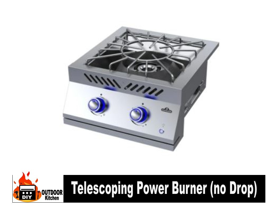 DIY Outdoor Kitchen Power Burner Cutout Kit 15.75"-22.5" Cutout- No Drop