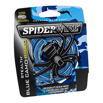 SpiderWire Stealth Blue Camo Braid Fishing Line - 125 Yards - Kittery ...