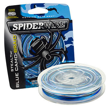 SpiderWire Stealth Blue Camo Braid Fishing Line - 200 Yards - Kittery ...