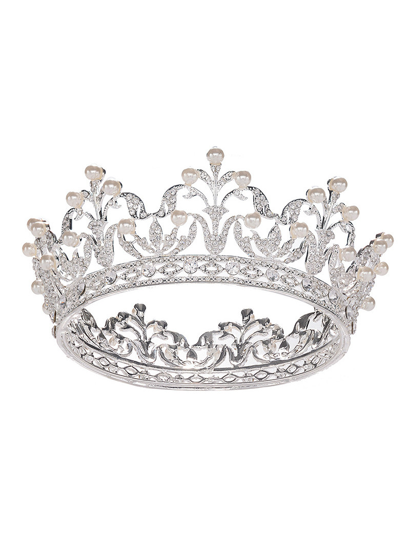 Gold Full Crown Round Crown Headwear Tiara