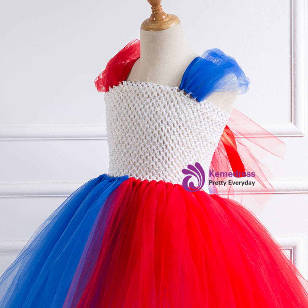 Halloween Red Blue Color Matching Dress