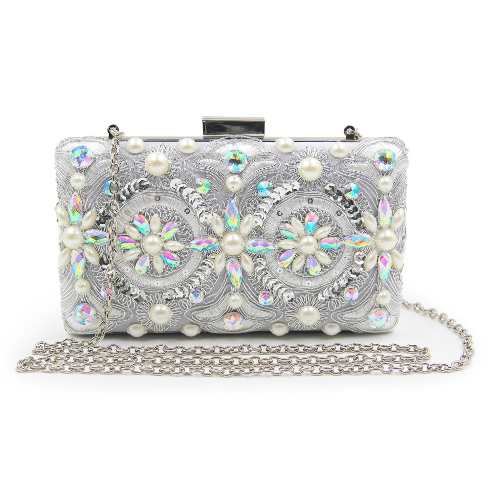 Women Female Bags Flower Shape Wedding Party Clutch Purse Ladies Gold ...