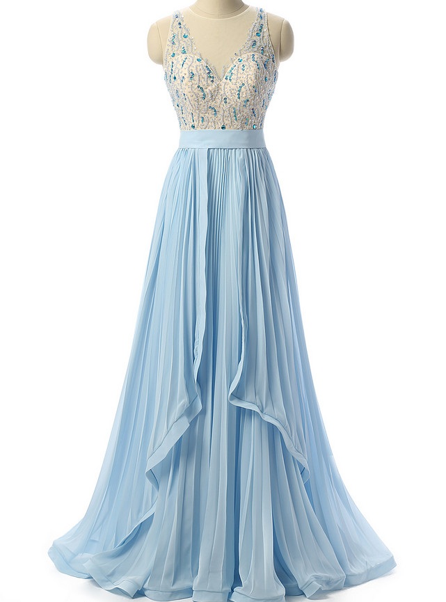 Unique Design Formal Women Dresses Illusion Back Evening Dress