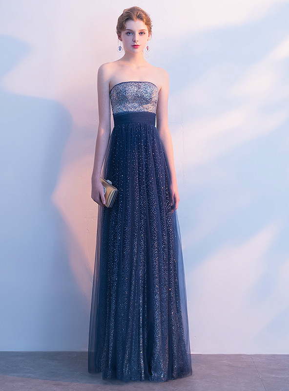 In Stock:Ship in 48 hours Gold Tulle Bling Bling Off The Shoulder Prom ...