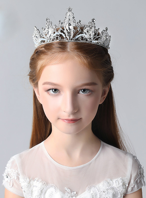 Crown Tiara Children's Princess Crystal Crown Big Round Crown