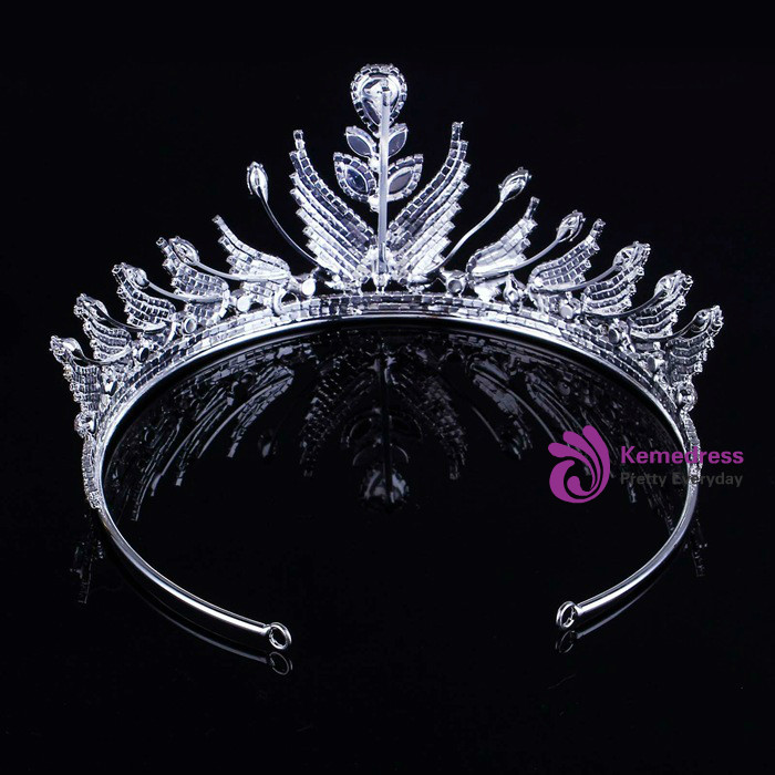 Silver Big Baroque Princess Diamond Crown