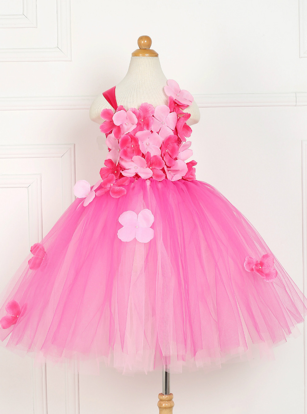 Pink Tulle Tutu Flower Princess Dress