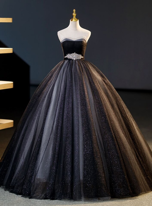 Purple Tulle Sweetheart Pleats Princess Quinceanera Dress