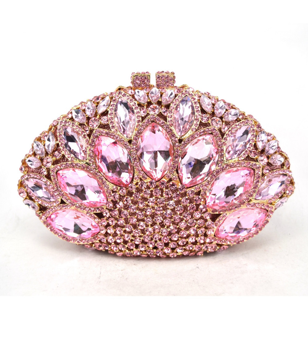 Golden Clutch bags Luxury crystal evening bags soiree pochette ladies ...
